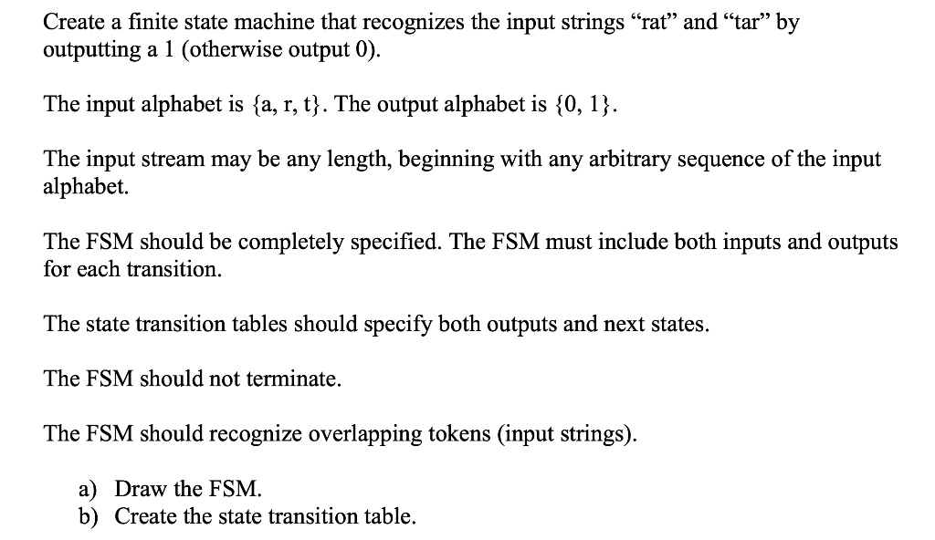 VIDEO solution: Create a finite state machine that recognizes the input ...