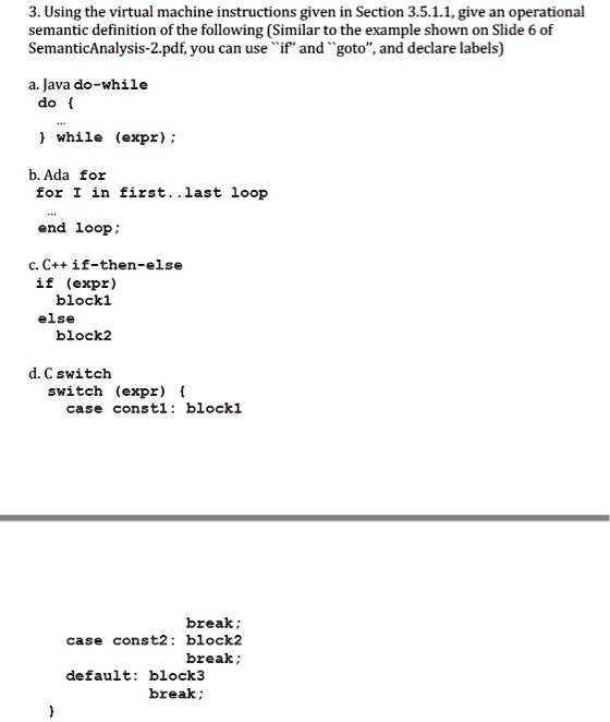3. Using the virtual machine instructions given in Section...