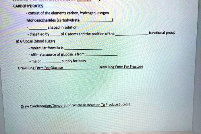 carbohydrates consist of the elements carbon hydrogen oxygen ...