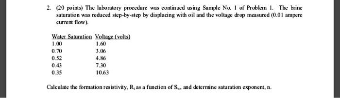 SOLVED: 2. 20 points The laboratory procedure was continued using ...