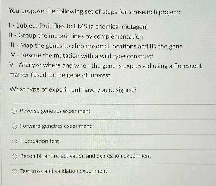 SOLVED: You propose the following set of steps for a research project ...