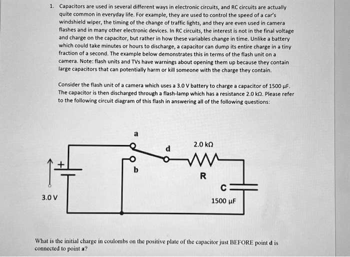 SOLVED: 1.Capacitors are used in several different ways in electronic ...
