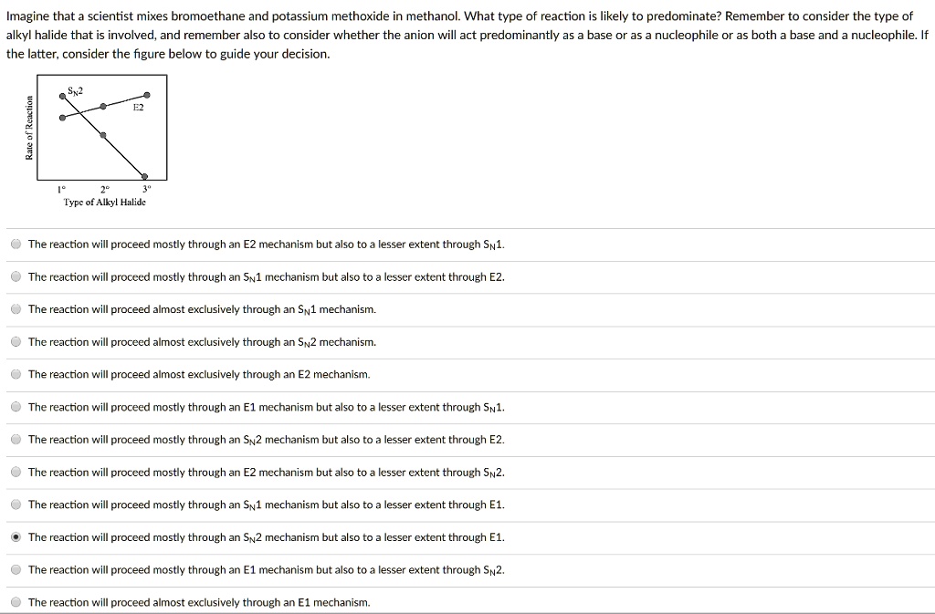 SOLVED: Imagine that = scientist mixes bromoethane and potassium ...