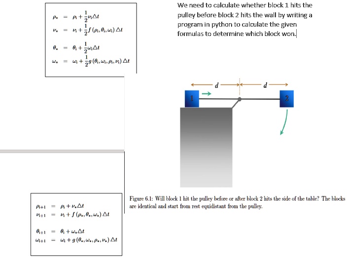 SOLVED: We need to calculate whether block hits the pulley before block ...