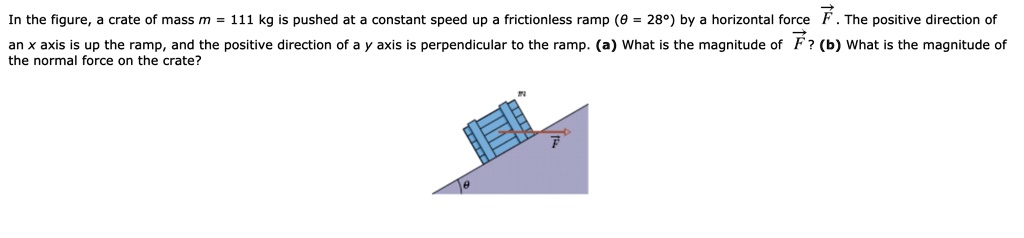 SOLVED: In the figure crate of mass m 111 kg is pushed at constant ...
