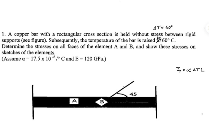 SOLVED: A copper bar with a rectangular cross section is held without ...