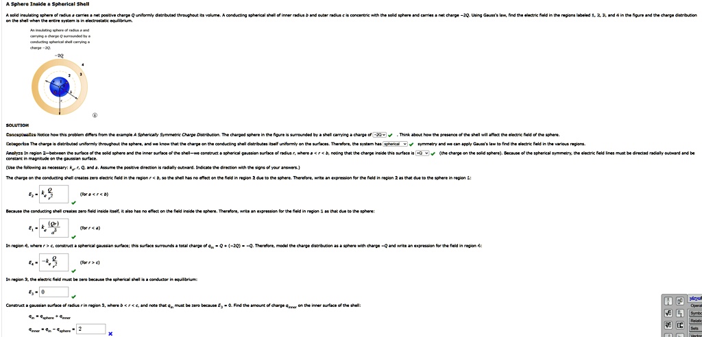 SOLVED: A Sphere Inside a Spherical Shell on the shell when the entire ...
