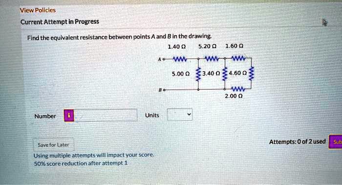 SOLVED: Find the equivalent resistance between points A and B in the drawing. View Policies ...