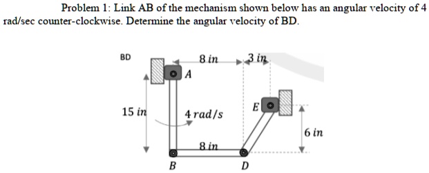 problem 1 link ab of the mechanism shown below has an angular velocity of 4 radsec counter ...