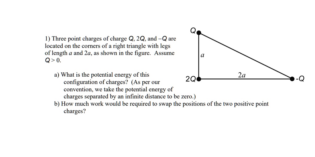 1 three point charges of charge q20 and q are located on the corners of ...