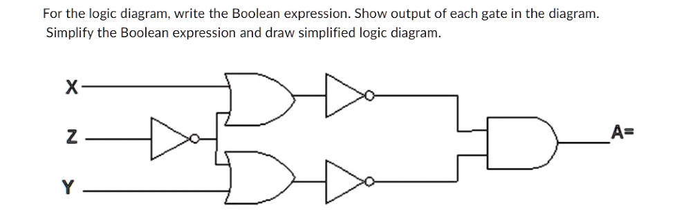 Solved For The Logic Diagram Write The Boolean Expression Show The Output Of Each Gate In The
