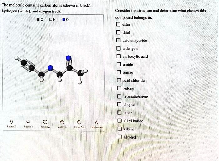 SOLVED: Texts: The molecule contains carbon atoms (shown in black ...
