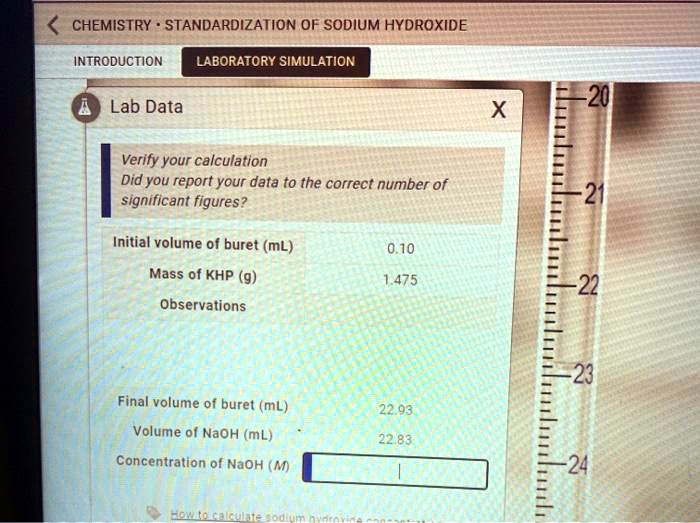 chemistry standardization of sodium hydroxide introduction laboratory simulation lab data x 20 ...