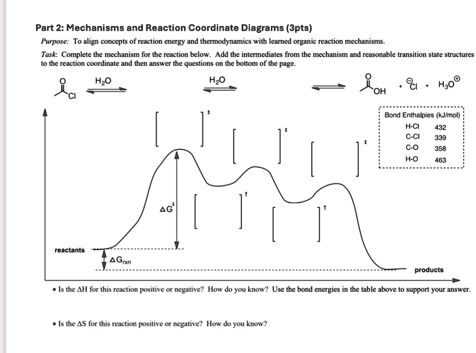 part 2 mechanisms and reaction coordinate diagrams 3pts purpose to align concepts of reaction ...