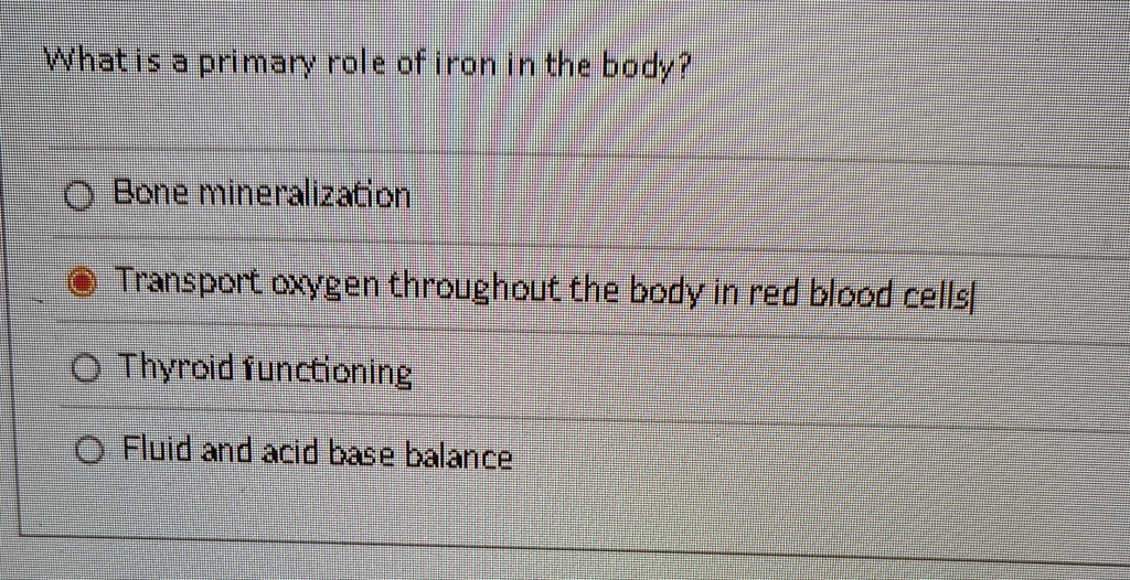 what is a primary role of iron in the body bone mineralization ...