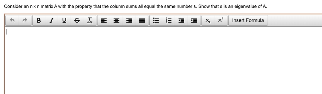 SOLVED: Consider an nxn matrix A with the property that the column sums ...