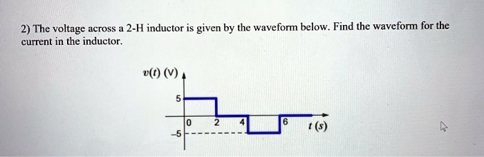 SOLVED: 2 The voltage across a 2-H inductor is given by the waveform below. Find the waveform ...