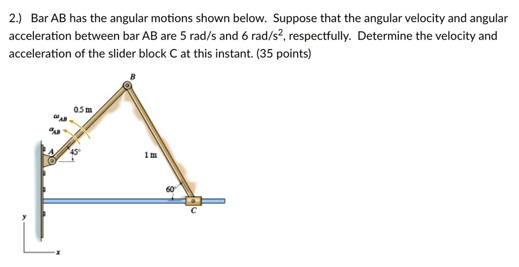 2.) Bar AB has the angular motions shown below. Suppose that the angular velocity and angular ...
