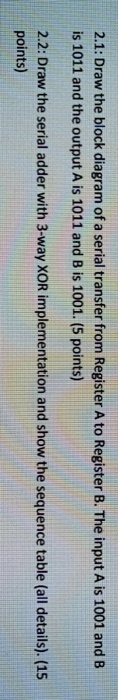 SOLVED: 2.2: Draw the serial adder with 3-way XOR implementation and ...