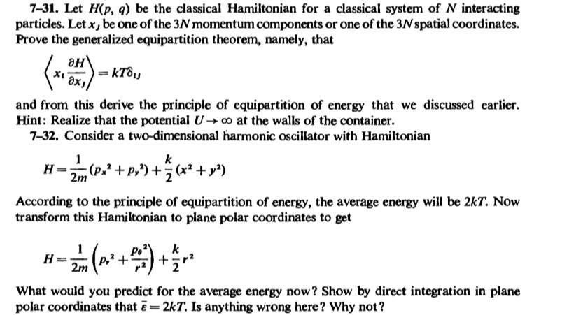 7 31 let hp q be the classical hamiltonian for a classical system of n interacting particleslet ...