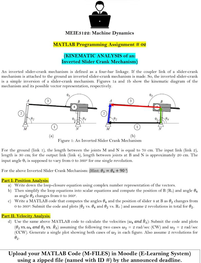 Solved Meies122 Machine Dynamics Matlab Programming Assignment 02 8352