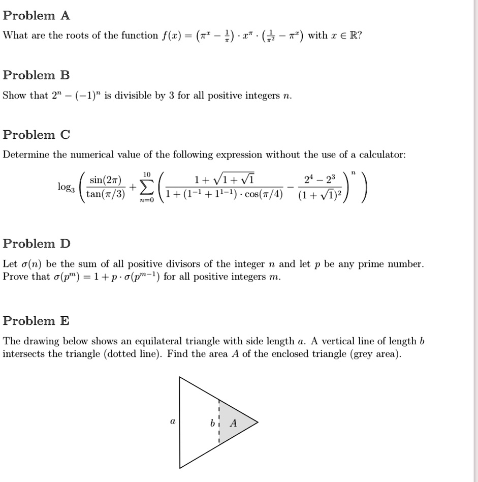 SOLVED: Problem A What are the roots of the function f(x) = (* - ) x* . ( - r) with x R? Problem ...