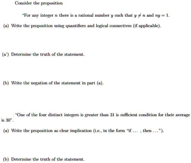 Solved Consider The Proposition For Any Integer There Is Rational 3486