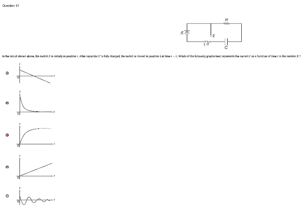 SOLVED: In the circuit shown above, the switch S is initially in ...
