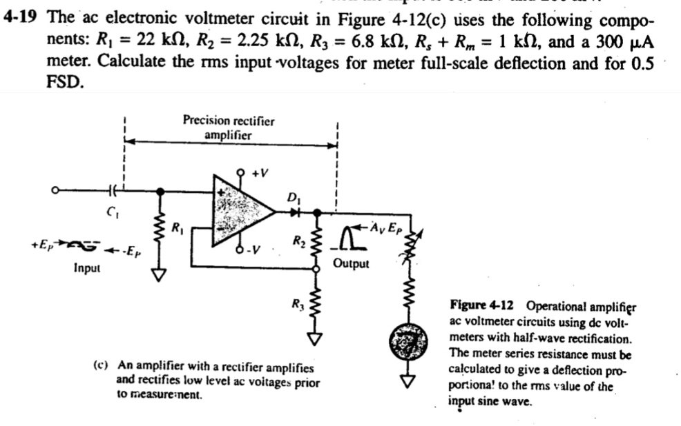 4-19 The ac electronic voltmeter circuit in Figure 4-12(c) uses the ...