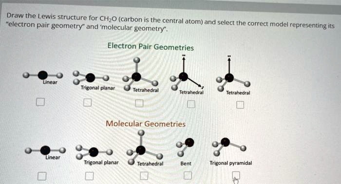 SOLVED: Draw the Lewis structure for CH,O (carbon is the centra ...