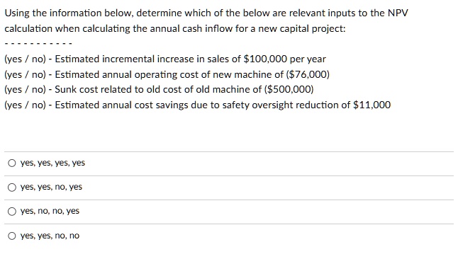 SOLVED: Using the information below, determine which of the below are ...
