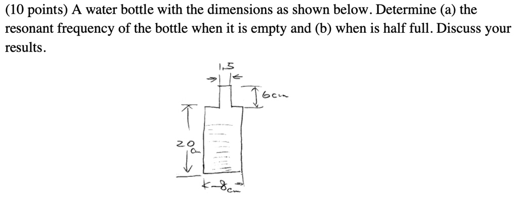 SOLVED: (10 points) A water bottle with the dimensions as shown below ...