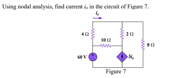 SOLVED: Using nodal analysis, find current io in the circuit of Figure ... SOLVED: Using nodal analysis, find current io in the circuit of Figure ...