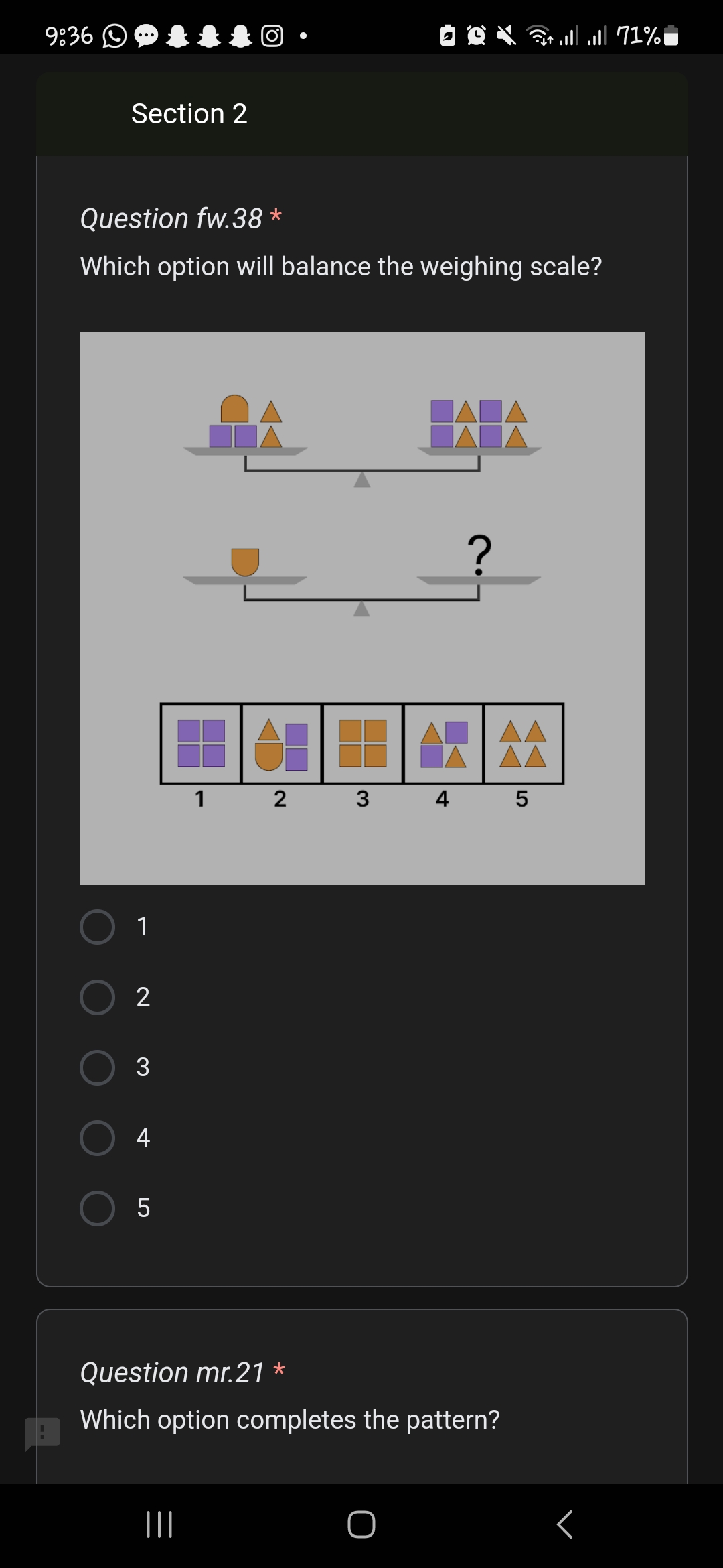 9: 36 ⋯ 2 ≥ 2 (0) ci Section 2 Question fw. 38 * Which option will ... 9: 36 ⋯ 2 ≥ 2 (0) ci Section 2 Question fw. 38 * Which option will ...