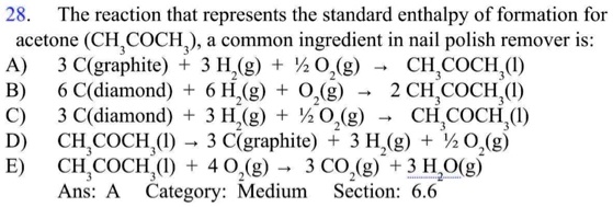 SOLVED: The reaction that represents the standard enthalpy of formation ...