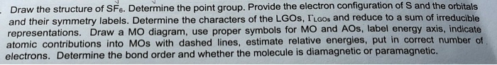 SOLVED: Draw- the structure of SF6- Determine the point group Provide ...