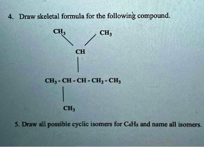 SOLVED: Draw skeletal formula for the following compound: CH3-CH2-CH2-CH2-CH2-CH3