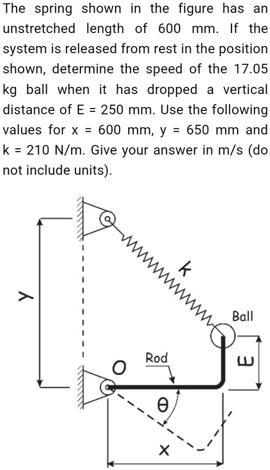 The spring shown in the figure has an unstretched length of 600 mm. If the system is released ...