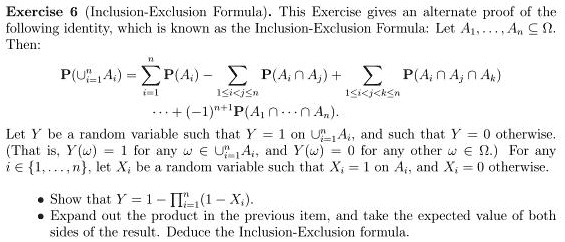 exercise inclusion exclusion formula this exercise gives aternato proof ...