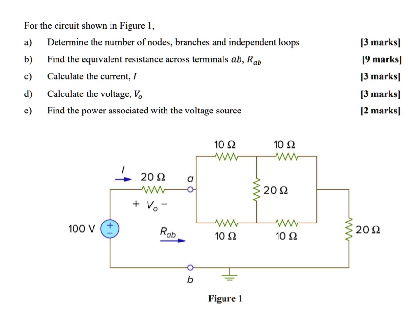 SOLVED: urgent please For the circuit shown in Figure Determine the number of nodes, branches ...