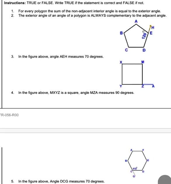 Instructions: TRUE or FALSE. Write TRUE if the statement is correct and ...