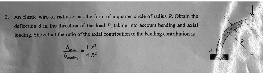 3 an elastic wire of radius r has the form of a quarter circle of radius r obtain the deflection ...