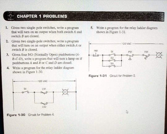 SOLVED: Draw the ladder logic diagram for 1-5. (NOT in LogixPro ...