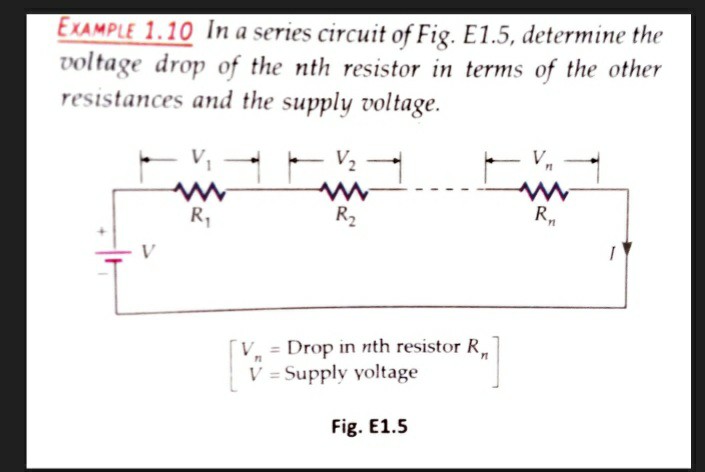 [GET ANSWER] EXAMPLE 1.10 In a series circuit of Fig. E1.5, determine ...