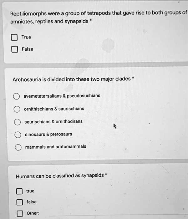 SOLVED: Reptiliomorphs were a group of tetrapods that gave rise to both ...
