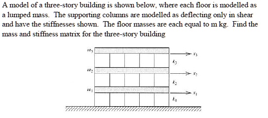 A model of a three-story building is shown below, where each floor is ...