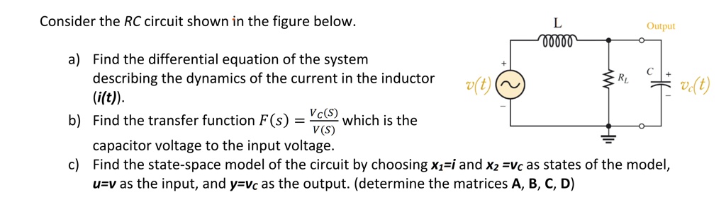 Consider the RC circuit shown in the figure below. a) Find the differential equation of the ...