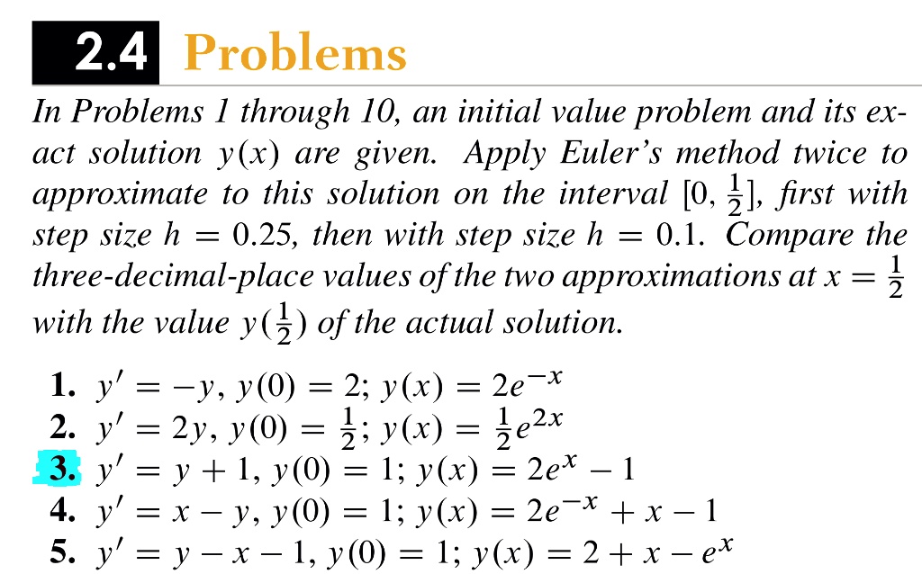 SOLVED: 2.4 Problems In Problems 1 through 10, an initial value problem and its ex- act solution ...