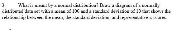SOLVED: What is meant by a normal distribution? Draw a diagram of a normally distributed data ...
