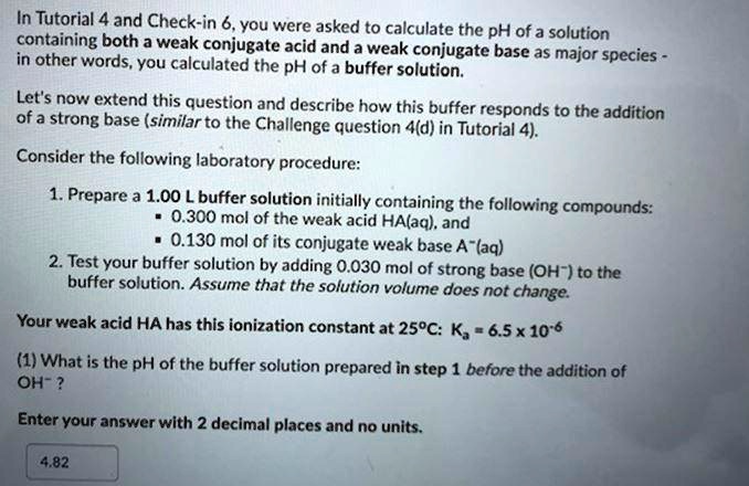 SOLVED: In Tutorial 4 and Check-in 6, you were asked to calculate the ...